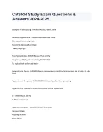 CMSRN Study Exam Questions and Answers 2024/2025 - DocMerit