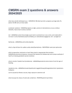 GI CMSRN Study Guide Exam Questions & Answers 2024/2025 - DocMerit