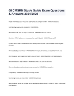 GI CMSRN Study Guide Exam Questions & Answers 2024/2025 - DocMerit
