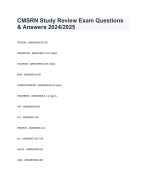 CMSRN Study Review Exam Questions & Answers 2024/2025 - DocMerit