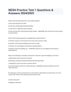 NESA Practice Test 1 Questions and Answers 2024/2025 - DocMerit