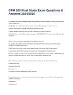 OPM 200 Final Study Exam Questions & Answers 2024/2025 - DocMerit