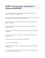 SCMP 118 Prep Exam Questions & Answers 2024/2025 - DocMerit