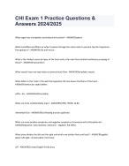 CHI Exam 1 Practice Questions & Answers 2024/2025 - DocMerit