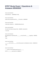 NTDT Study Exam 1 Questions & Answers 2024/2025 - DocMerit