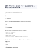 CDC Practice Exam vol 1 Questions & Answers 2024/2025 - DocMerit