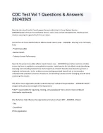 CDC Test Vol 1 Questions and Answers 2024/2025 - DocMerit