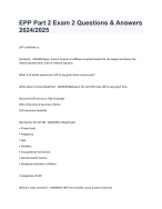 EPP Part 2 Exam 2 Questions & Answers 2024/2025 - DocMerit