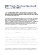 EPPP Practice Final Exam Questions & Answers 2024/2025 - DocMerit