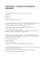 PICC Exam 1 Questions & Answers 2024/2025 - DocMerit