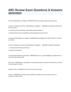 ARC Review Exam Questions & Answers 2024/2025 - DocMerit