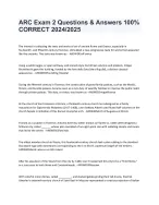 ARC Exam 2 Questions and Answers 100% CORRECT 2024/2025 - DocMerit