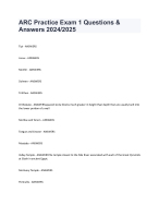 ARC Practice Exam 1 Questions & Answers 2024/2025 - DocMerit