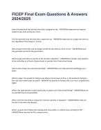 FICEP Final Exam Questions & Answers 2024/2025 - DocMerit