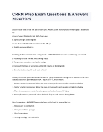 CRRN Prep Exam Questions & Answers 2024/2025 - DocMerit