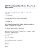 MSC Final Exam Questions & Answers 2024/2025 - DocMerit