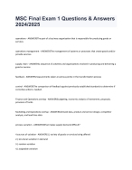 MSC Final Exam 1 Questions & Answers 2024/2025 - DocMerit