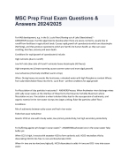 MSC Prep Final Exam Questions & Answers 2024/2025 - DocMerit