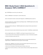 MSC Study Exam I 2024 Questions & Answers 100% CORRECT - DocMerit