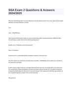 SSA Exam 2 Questions & Answers 2024/2025 - DocMerit