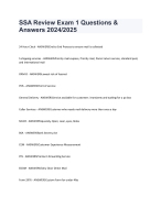 SSA Review Exam 1 Questions & Answers 2024/2025 - DocMerit