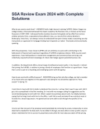 SSA Review Exam 1 Questions & Answers 2024/2025 - DocMerit