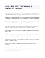 CCR PREP TEST QUESTIONS & ANSWERS 2024/2025 - DocMerit