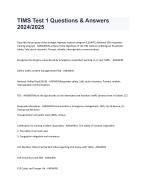 TIMS Test Questions with 100% Correct Answers 2024/2025 - DocMerit