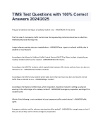 TIMS Test Questions with 100% Correct Answers 2024/2025 - DocMerit