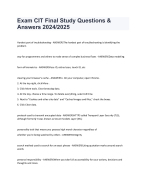 Exam CIT Final Study Questions & Answers 2024/2025 - DocMerit