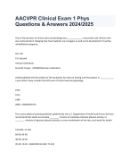 AACVPR Clinical Exam 1 Phys Questions & Answers 2024/2025 - DocMerit