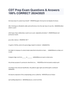 CDT Prep Exam Questions & Answers 100% CORRECT 2024/2025 - DocMerit