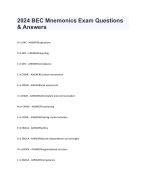 2024 BEC Mnemonics Exam Questions & Answers - DocMerit