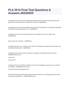 PLA 3014 Final Test Questions & Answers 2024/2025 - DocMerit