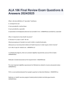 Ala prep exam questions & answers 2024/2025 - DocMerit