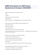 iQMS Orientation for BPS Exam Questions & Answers 2024/2025 - DocMerit
