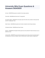 University Wits Exam Questions & Answers 2024/2025 - DocMerit