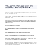NALA Certified Paralegal Exam Ch 2 Questions & Answers 2024/2025 - DocMerit