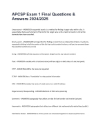 APCSP Exam 1 Final Questions & Answers 2024/2025 - DocMerit