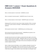 HMH Unit 1 Lesson 1 Exam Questions & Answers 2025/2026 - DocMerit