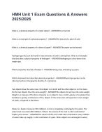 HMH Unit Test Questions & Answers 2025/2026 - DocMerit