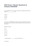 DSCI Exam 1 Review Questions & Answers 2025/2026 - DocMerit