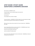 AFST EXAM 3 STUDY GUIDE QUESTIONS & ANSWERS 2025/2026 - DocMerit
