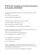 DTR Exam Foodservice Exam Questions & Answers 2025/2026 - DocMerit