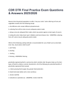 CDR DTR Final Practice Exam Questions & Answers 2025/2026 - DocMerit