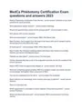 MedCa Phlebotomy Certification Exam questions and answers 2023 - DocMerit