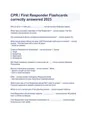 CPR / First Responder Flashcards correctly answered 2023 - DocMerit