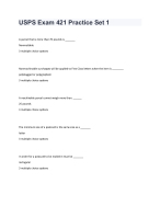 USPS Exam 421 Practice Set 1 well answered 100% - DocMerit
