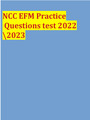 NCC EFM Practice Questions test 2022 /2023 - DocMerit