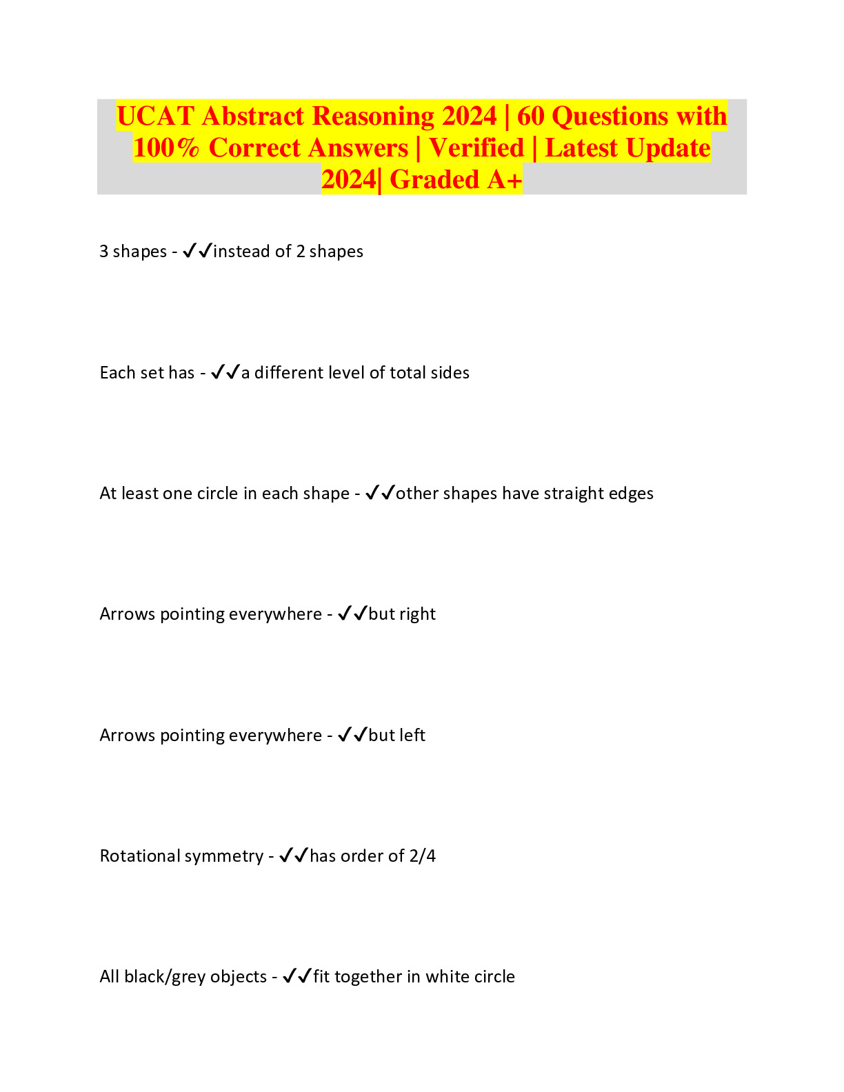 UCAT Abstract Reasoning 2024 | Questions with 100% Correct Answers ...